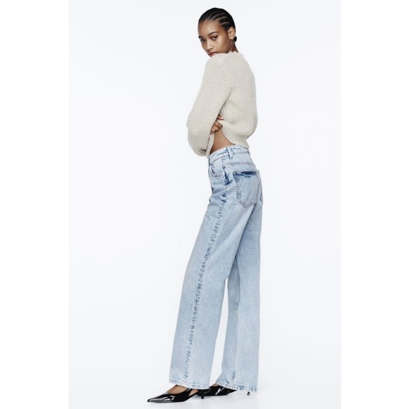 Zara | Jeans | Zara Wide Leg Acid Wash 9s Jeans | Poshmark
